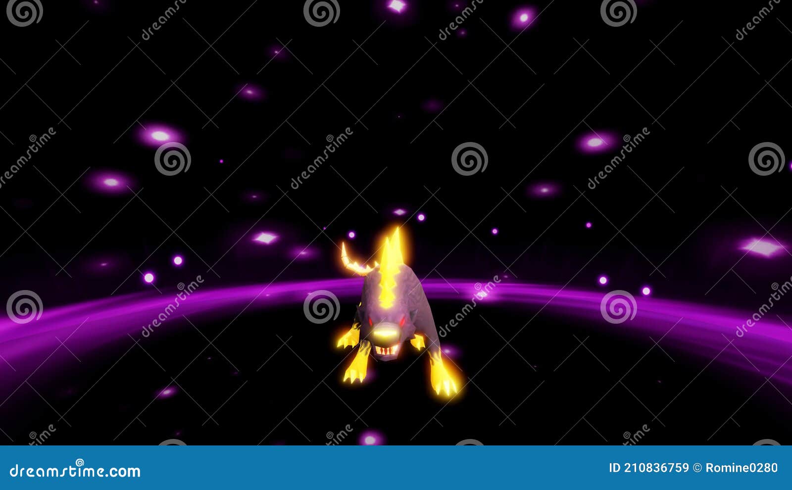 Digital Rendering Cartoon Fantasy Monster Motion Background Stock ...
