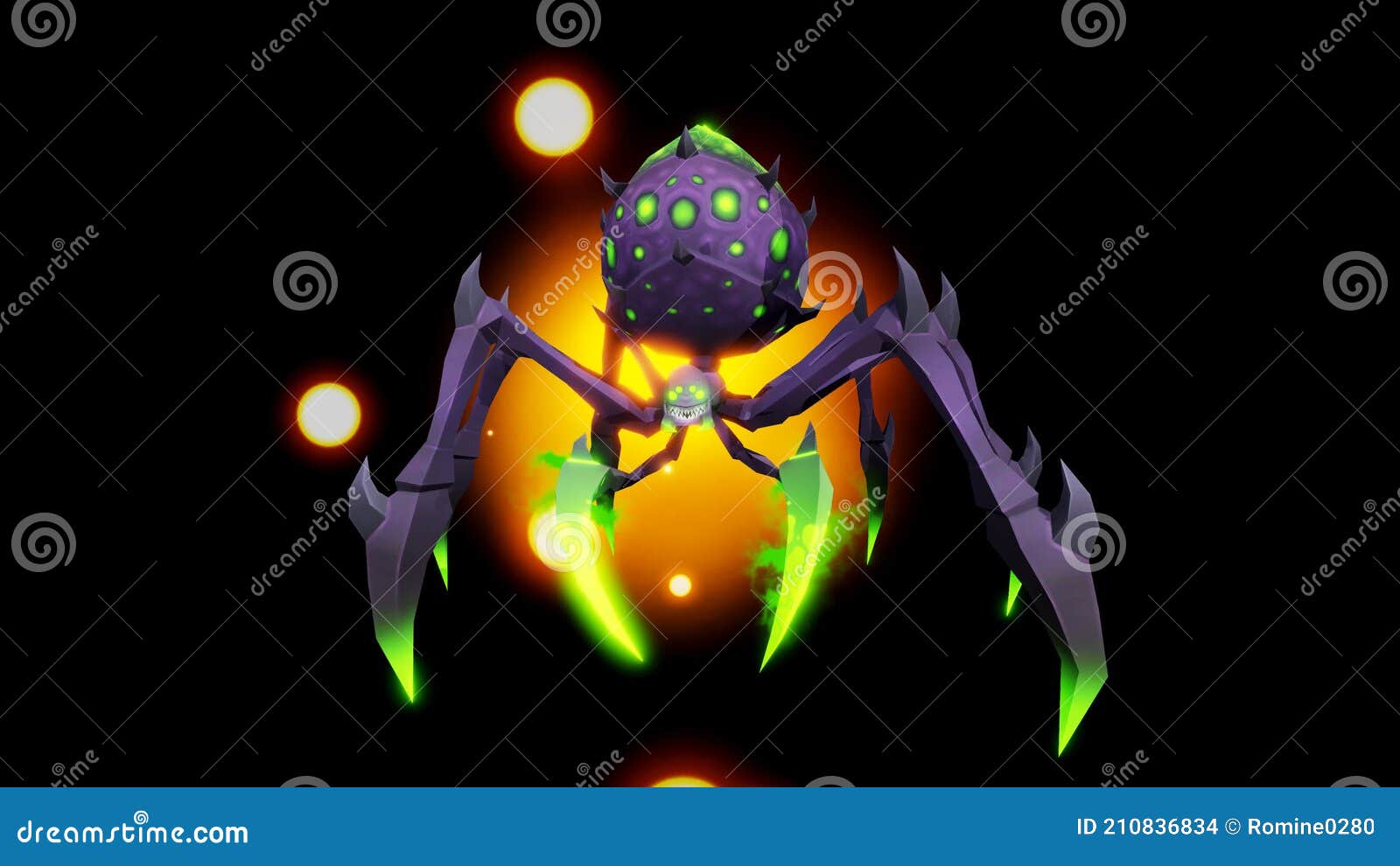 Digital Rendering Cartoon Fantasy Monster Motion Background Stock ...