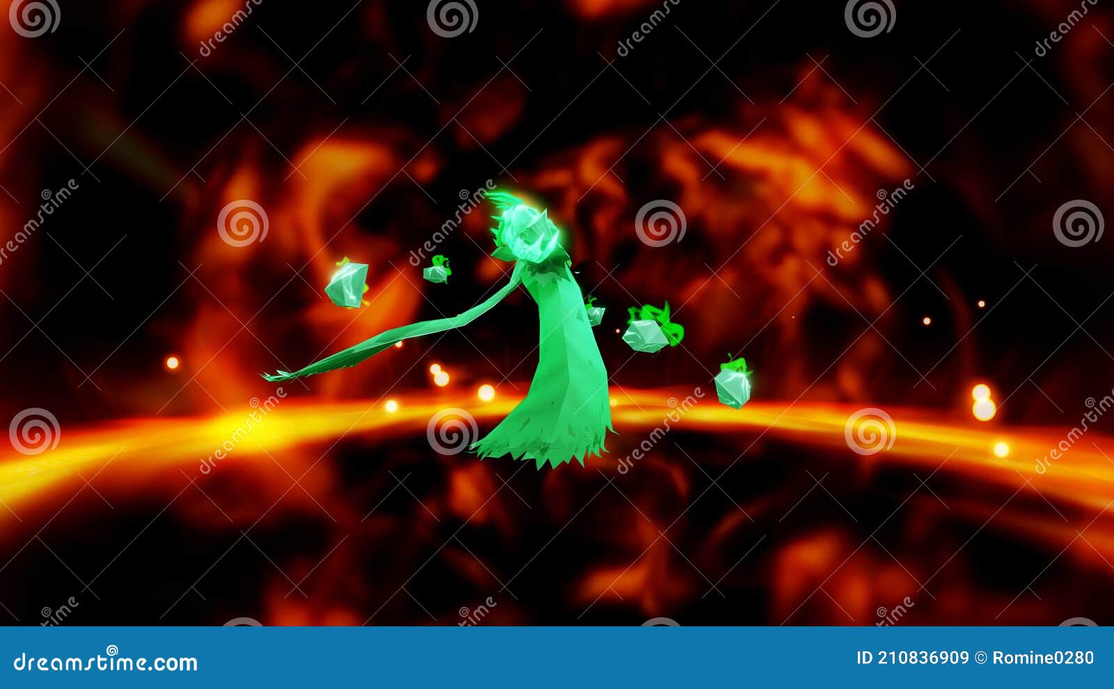 Digital Rendering Cartoon Fantasy Monster Motion Background Stock ...
