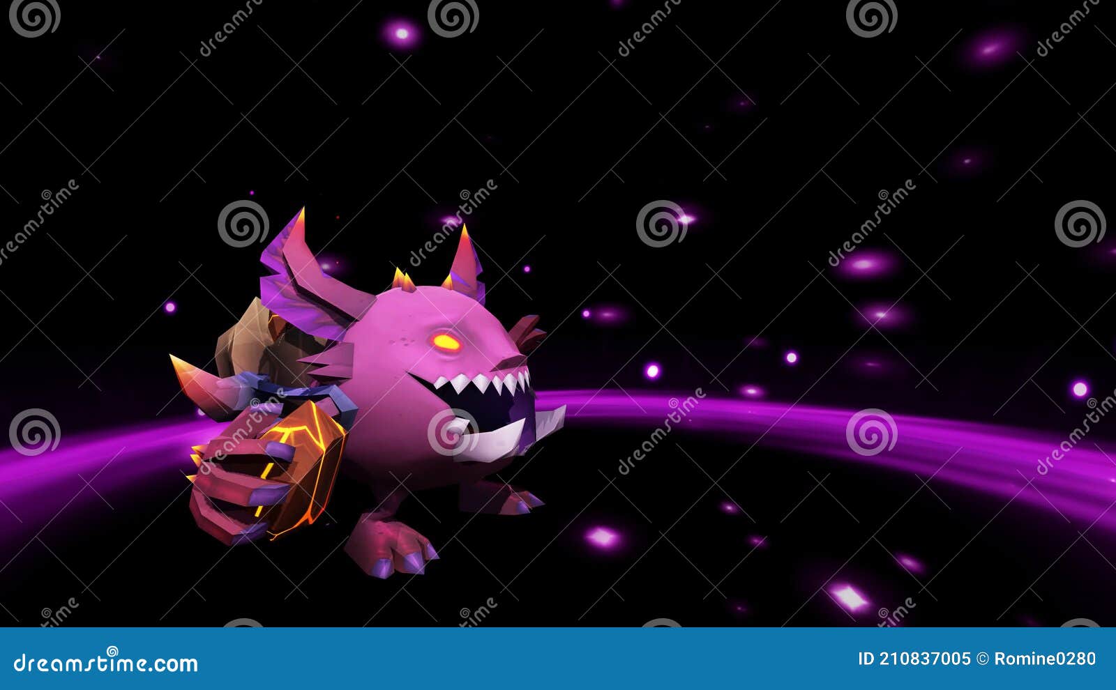 Digital Rendering Cartoon Fantasy Monster Motion Background Stock ...