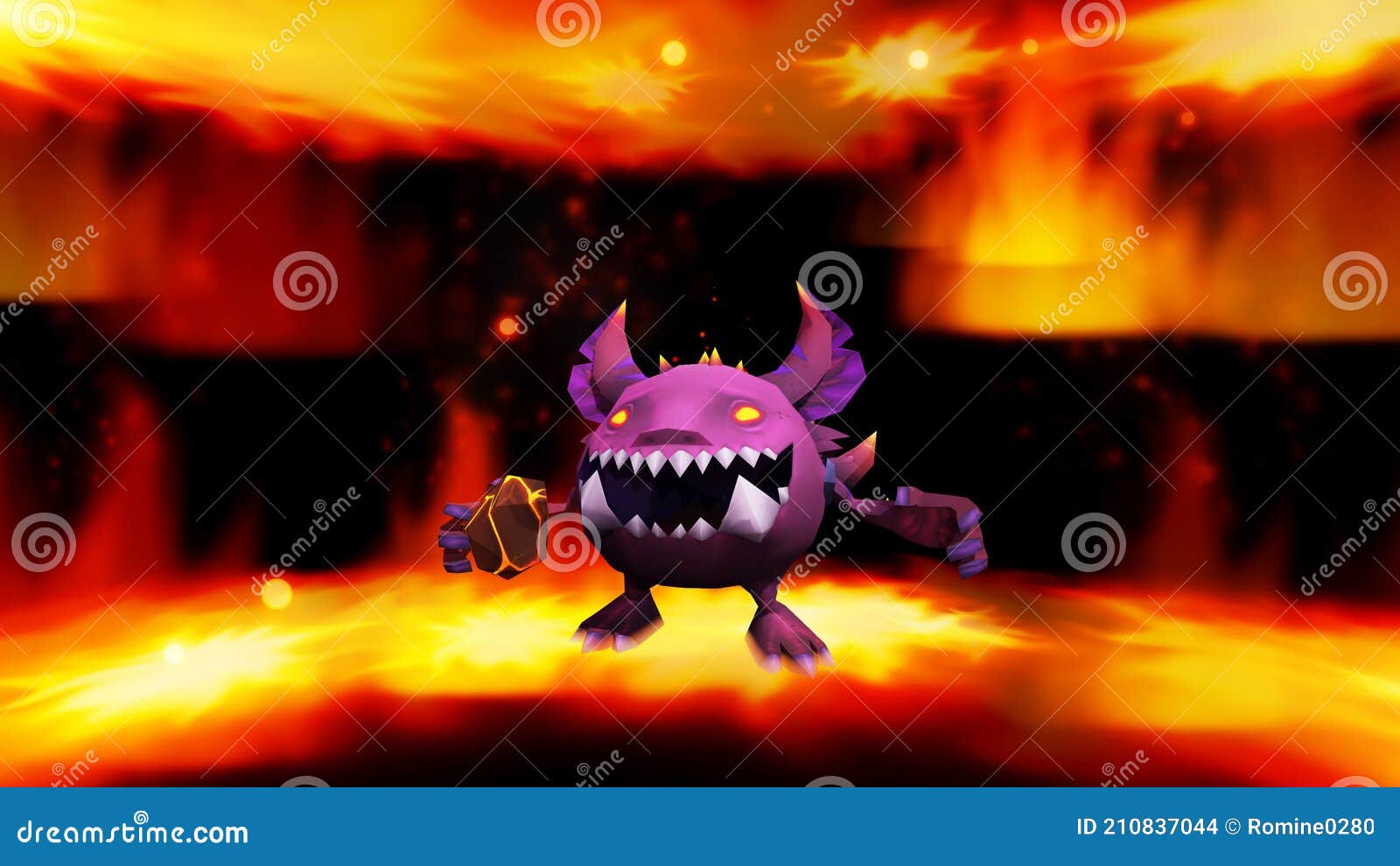 Digital Rendering Cartoon Fantasy Monster Motion Background Stock ...