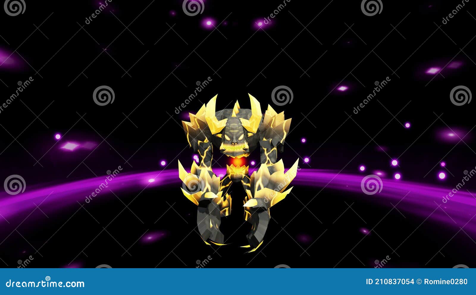 Digital Rendering Cartoon Fantasy Monster Motion Background Stock ...