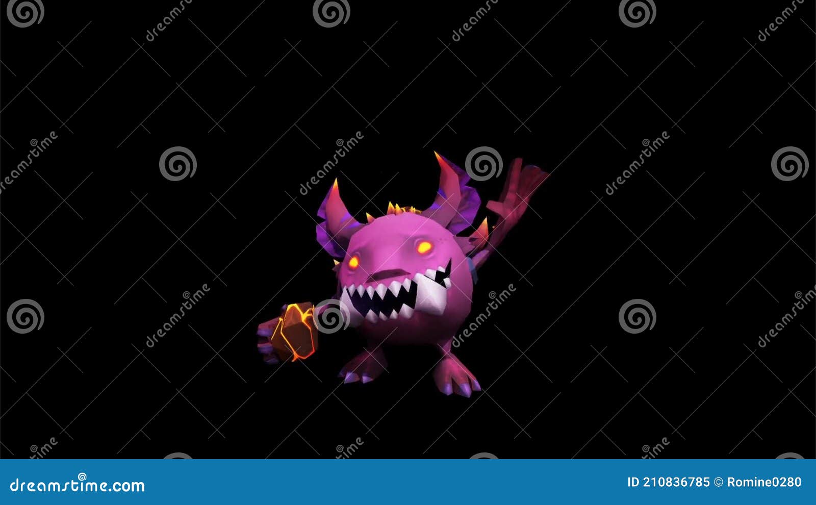 Digital Rendering Cartoon Fantasy Monster Motion Background with ...