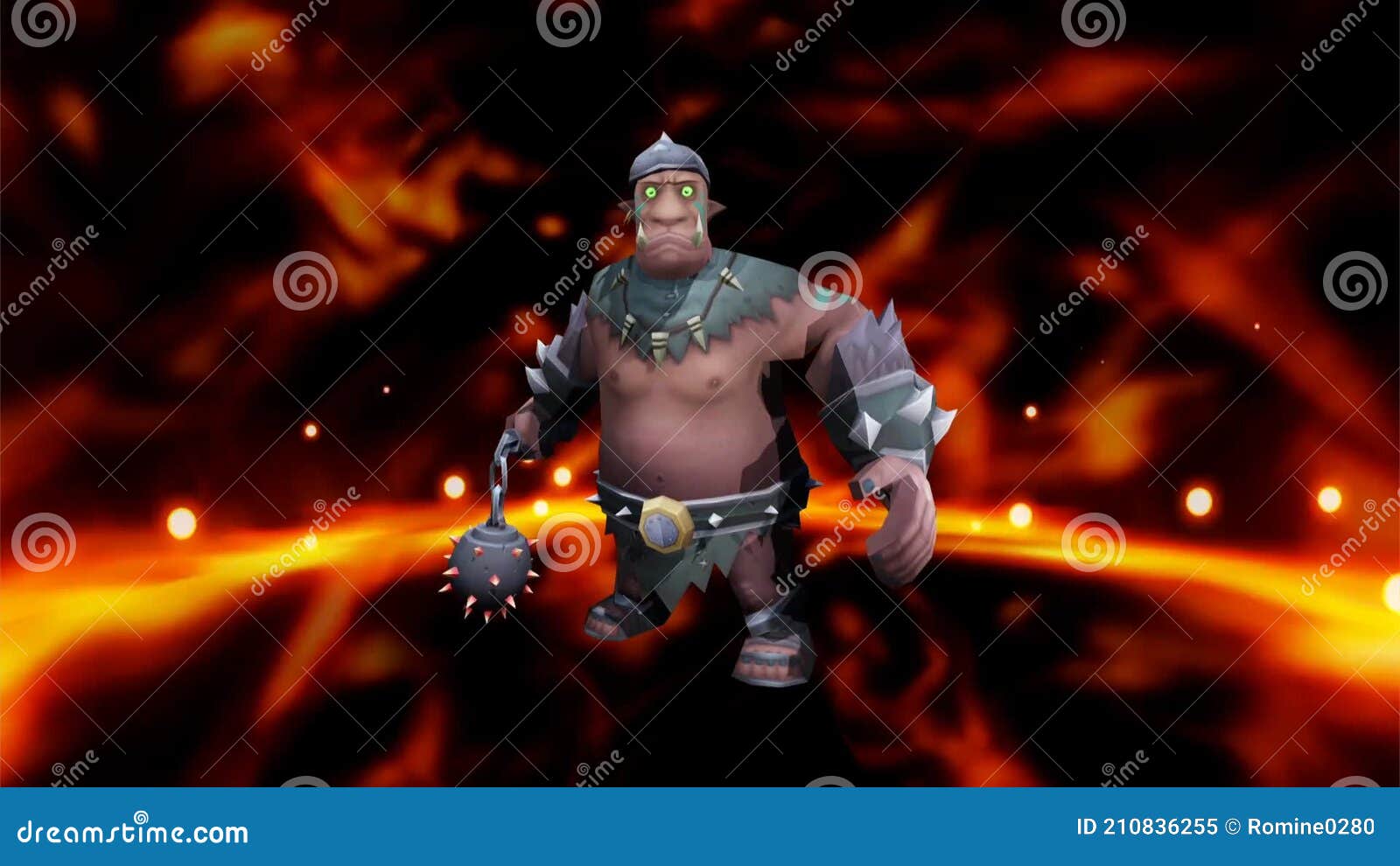 Digital Rendering Cartoon Fantasy Monster Motion Background with ...