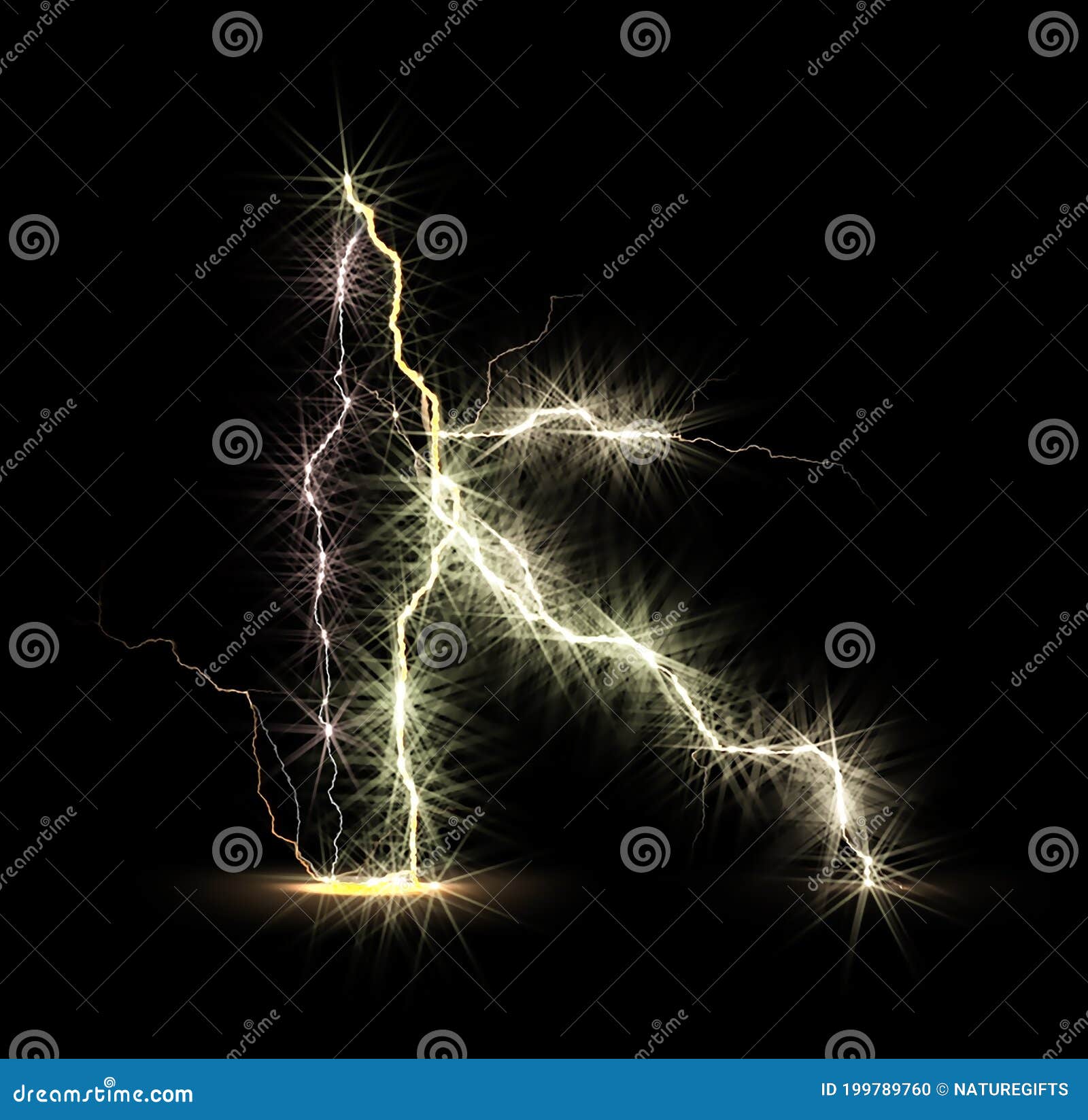 Digital Rendering Energetic Lights Background Stock Photo - Image of ...