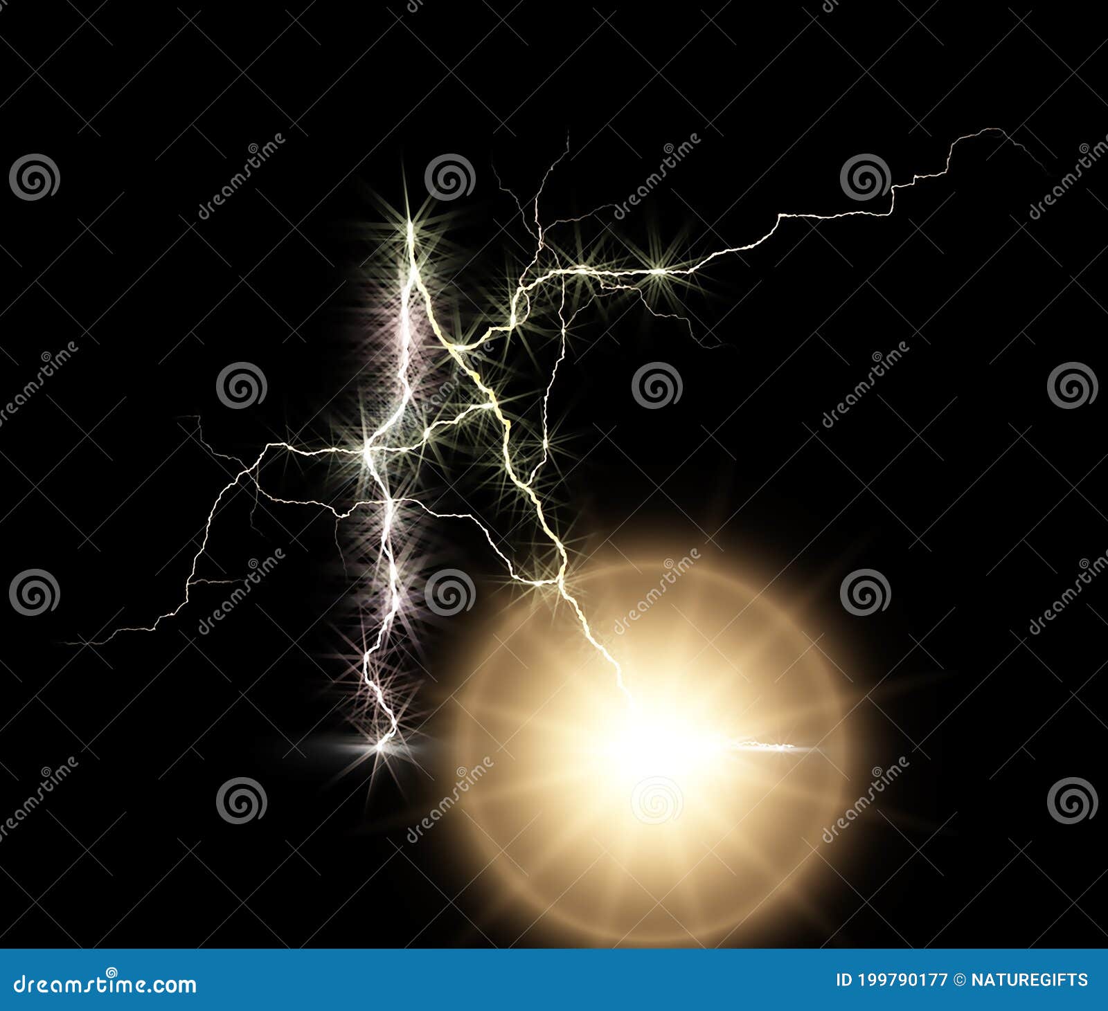 Digital Rendering Energetic Lights Background Stock Image - Image of ...