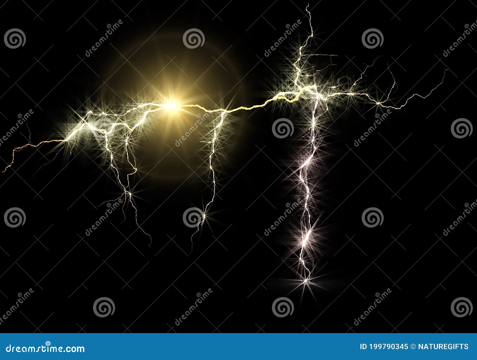 Digital Rendering Energetic Lights Background Stock Image - Image of ...