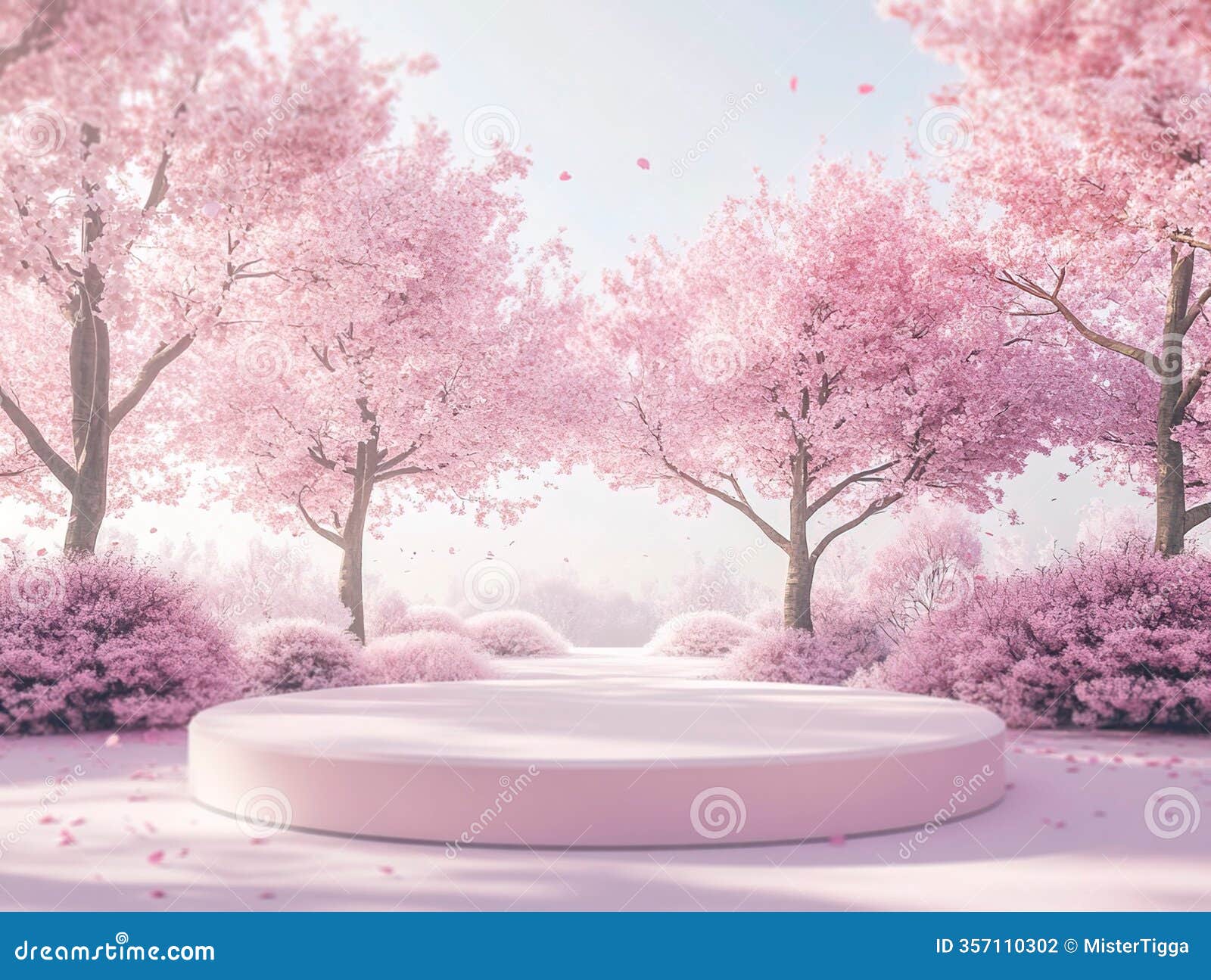 A Digital Rendering Of An Ethereal Scene With A Circular Stone Pathway ...