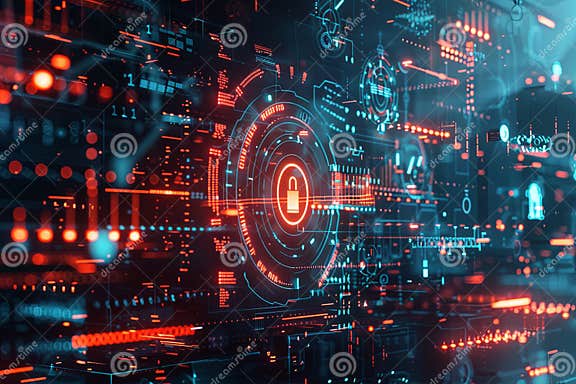 A Digital Rendering of a Futuristic Cybersecurity Interface, with AI ...