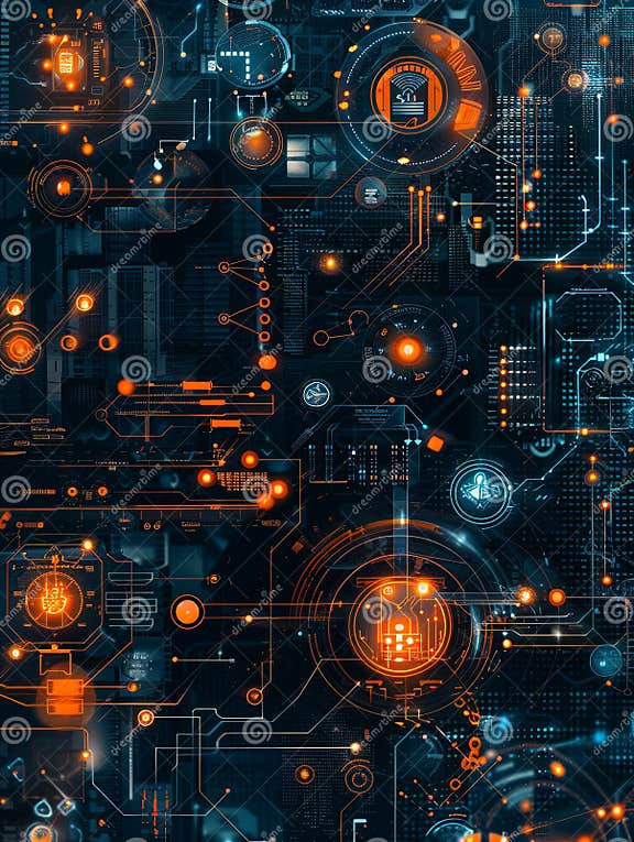 A Digital Rendering Of A Futuristic Cybersecurity Network With Digital