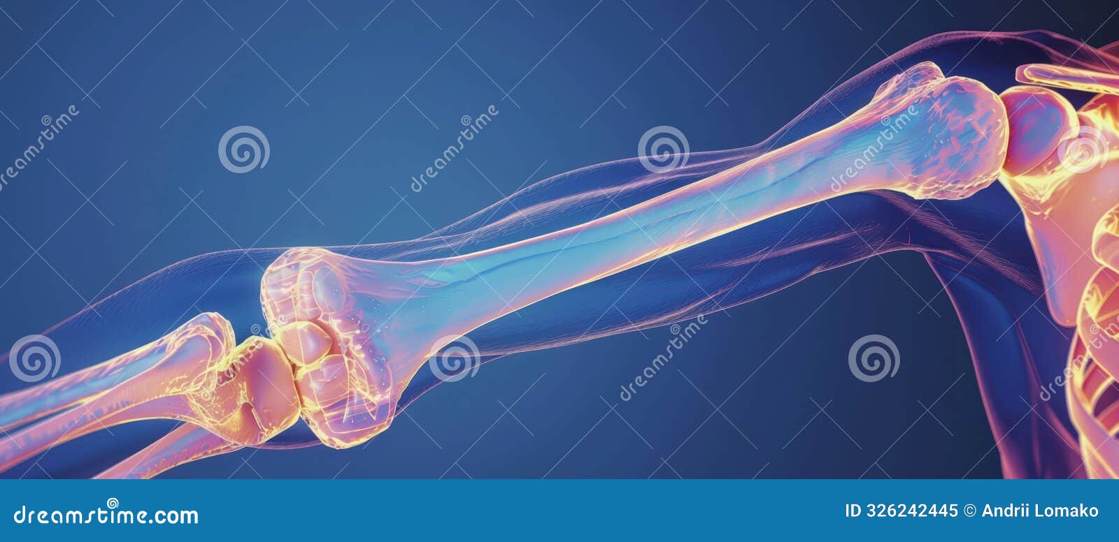 Digital Rendering of Human Upper Arm Bones Stock Illustration ...