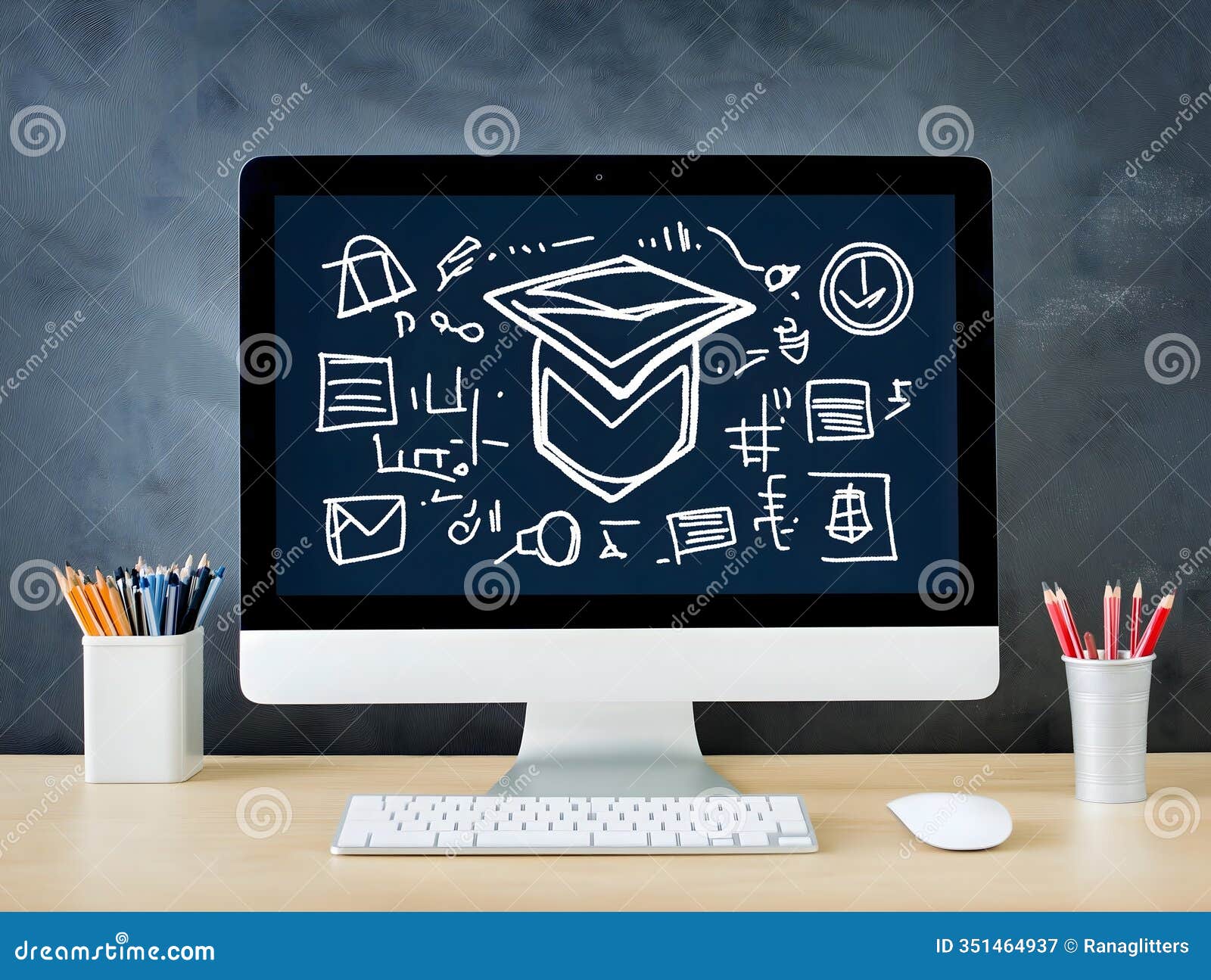 A Digital Rendering of a Laptop with a Graduation Cap, a Concept for ...