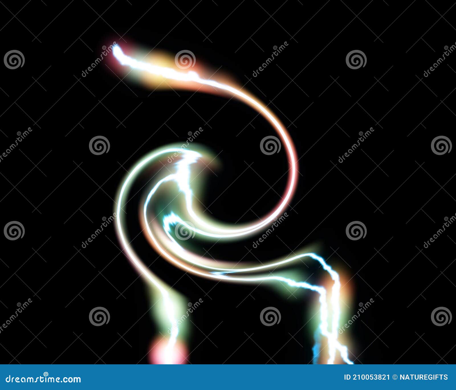 Digital Rendering Lighting Strike Charge Background Stock Illustration ...