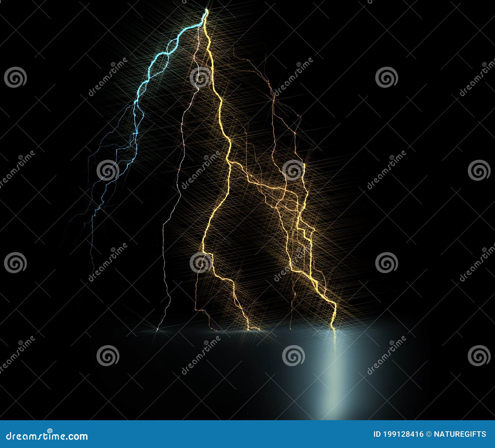 Digital Rendering Lighting Strike Electric Background Stock Photo ...