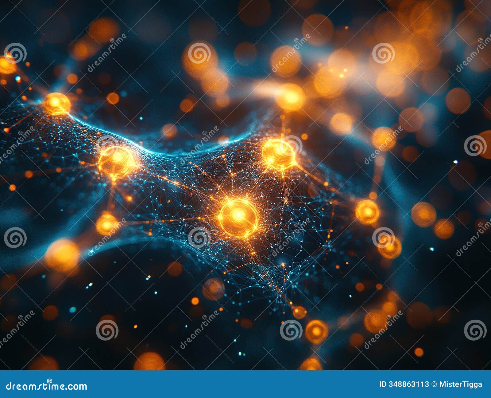 Digital Rendering of a Molecular Network, Possibly Brainnervous System ...