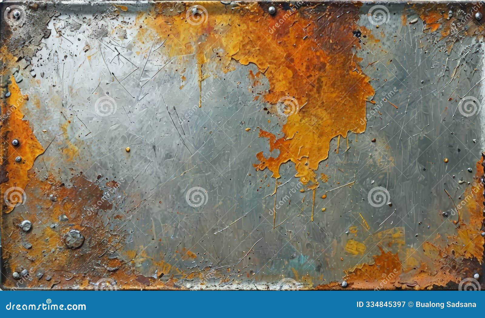 Metal Plate with Rust and Paint Stock Illustration - Illustration of ...