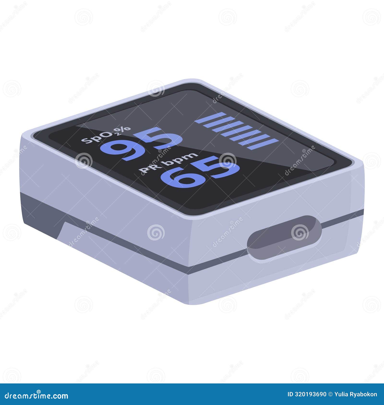 Digital Rendering of a Pulse Oximeter Displaying Oxygen Saturation and ...
