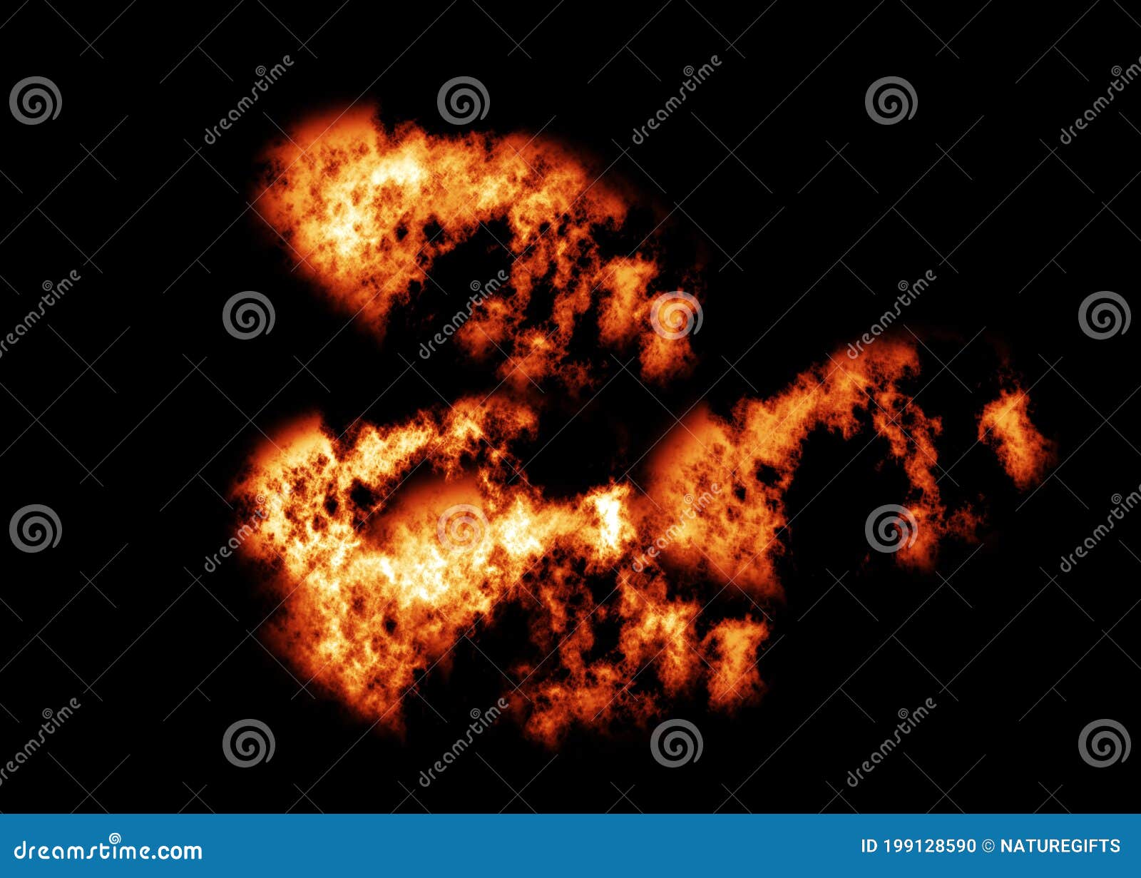 Digital Rendering Realistic Fire Background Stock Photo - Image of ...