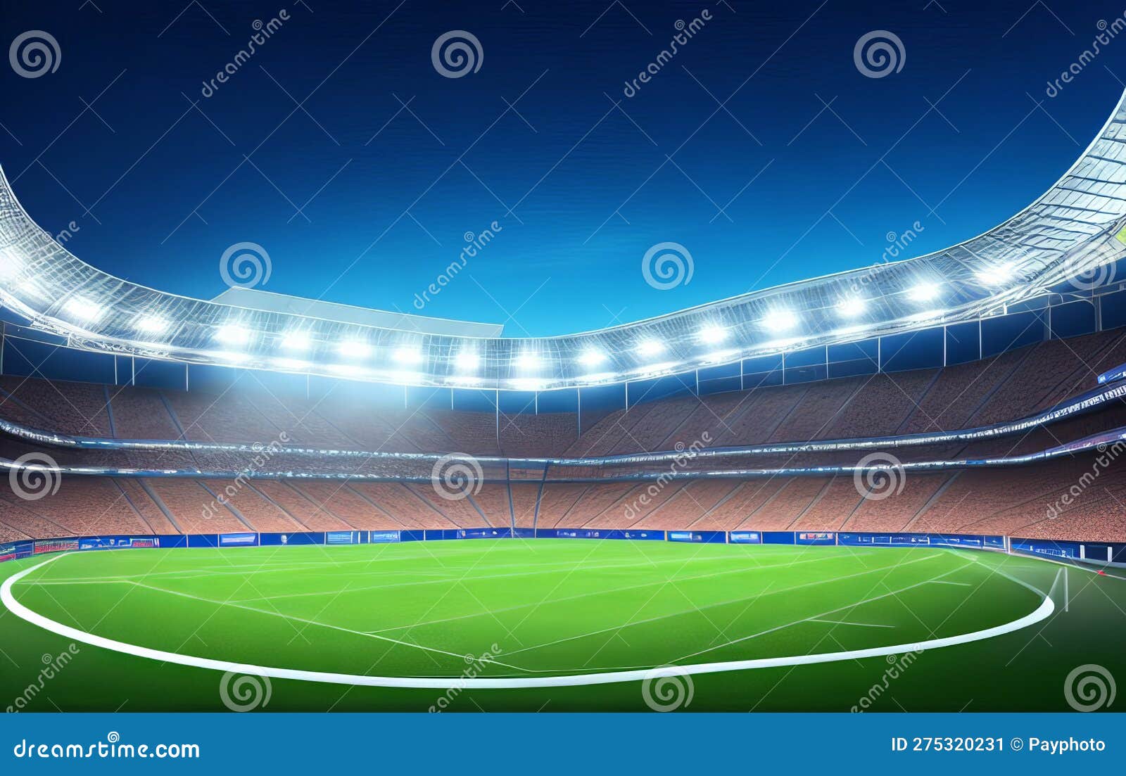 A Digital Rendering of a Soccer Field at Night. Stock Illustration ...