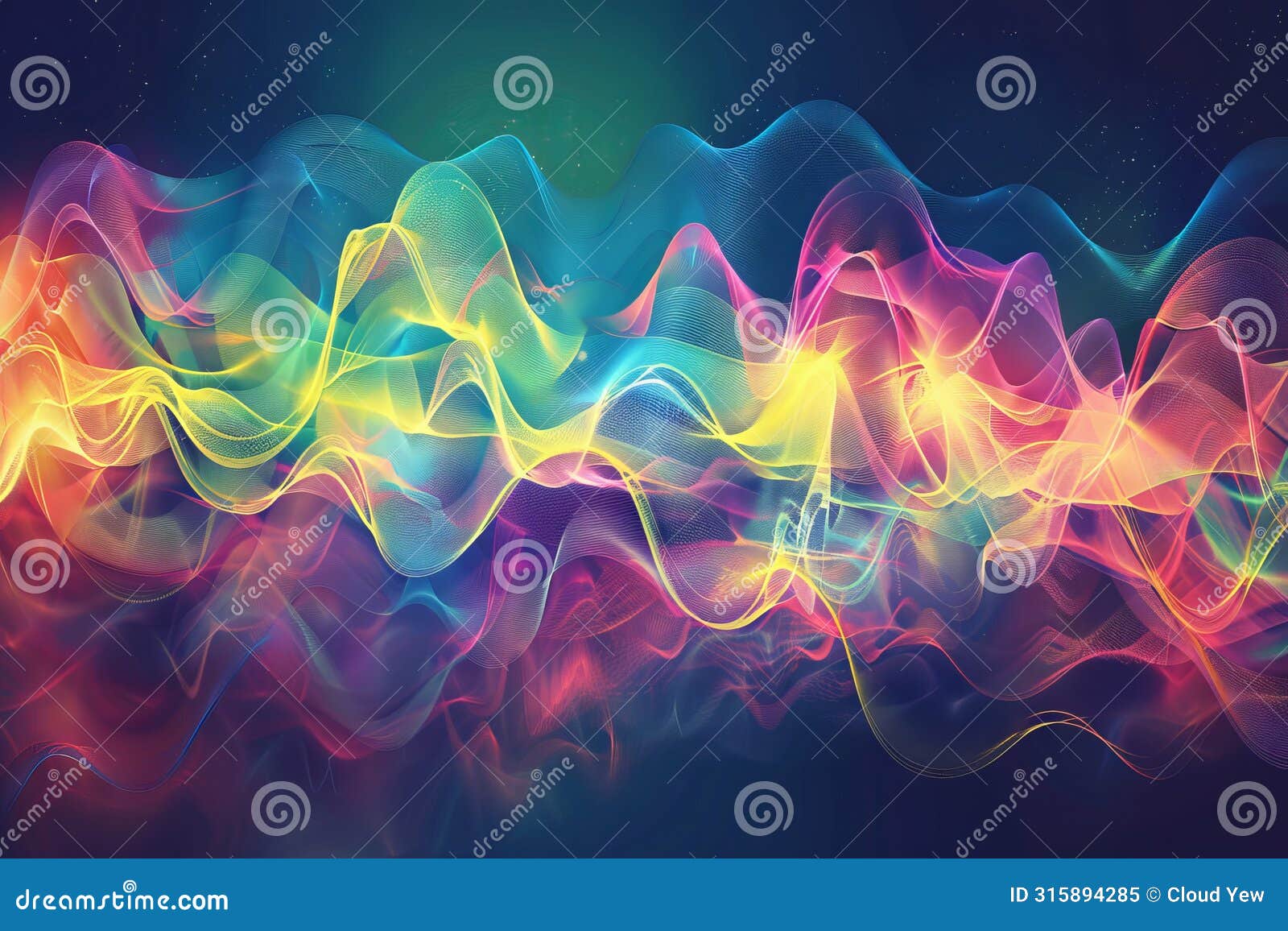 Digital Rendering of Sound Wave Patterns in a Vibrant and Dynamic ...