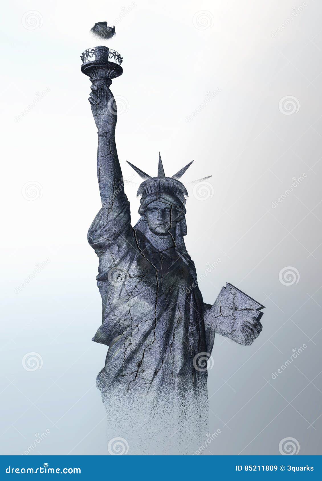 3D Rendering Of A Statue Of A Warrior Leaning On A Sword Stock Photo ...