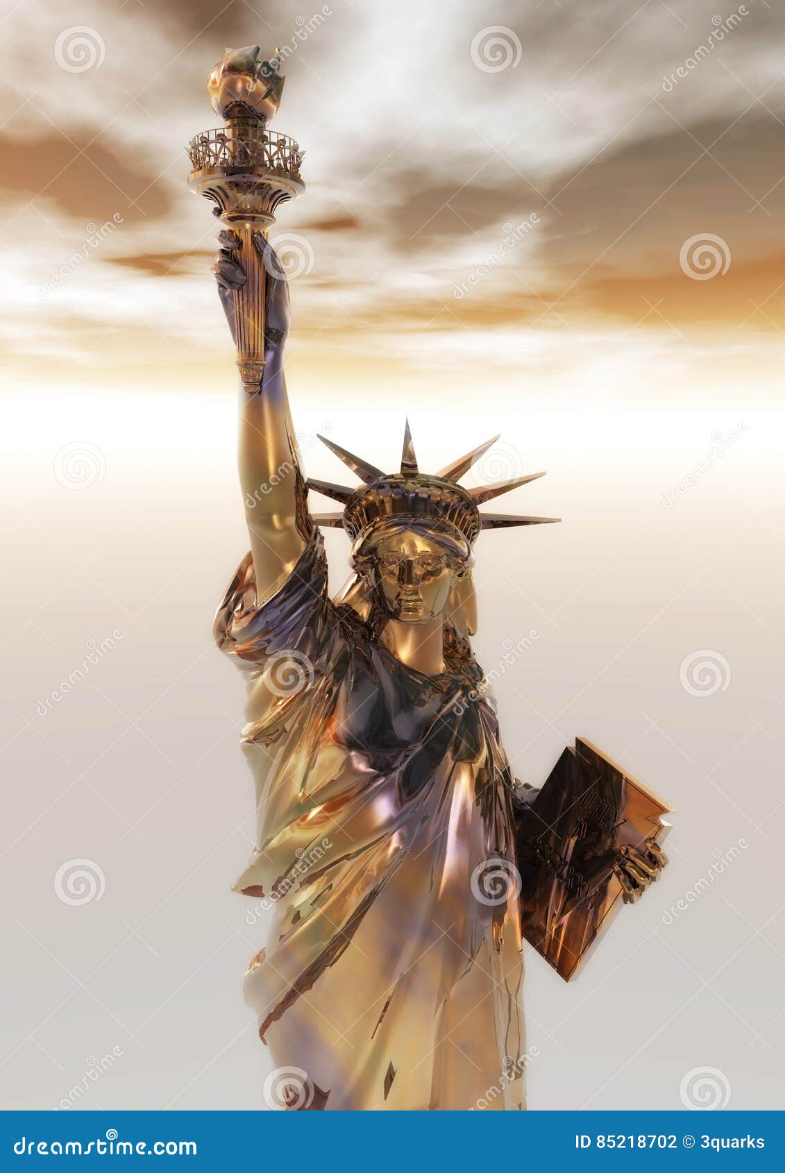 3D Rendering Of A Statue Of A Warrior Leaning On A Sword Stock Photo ...