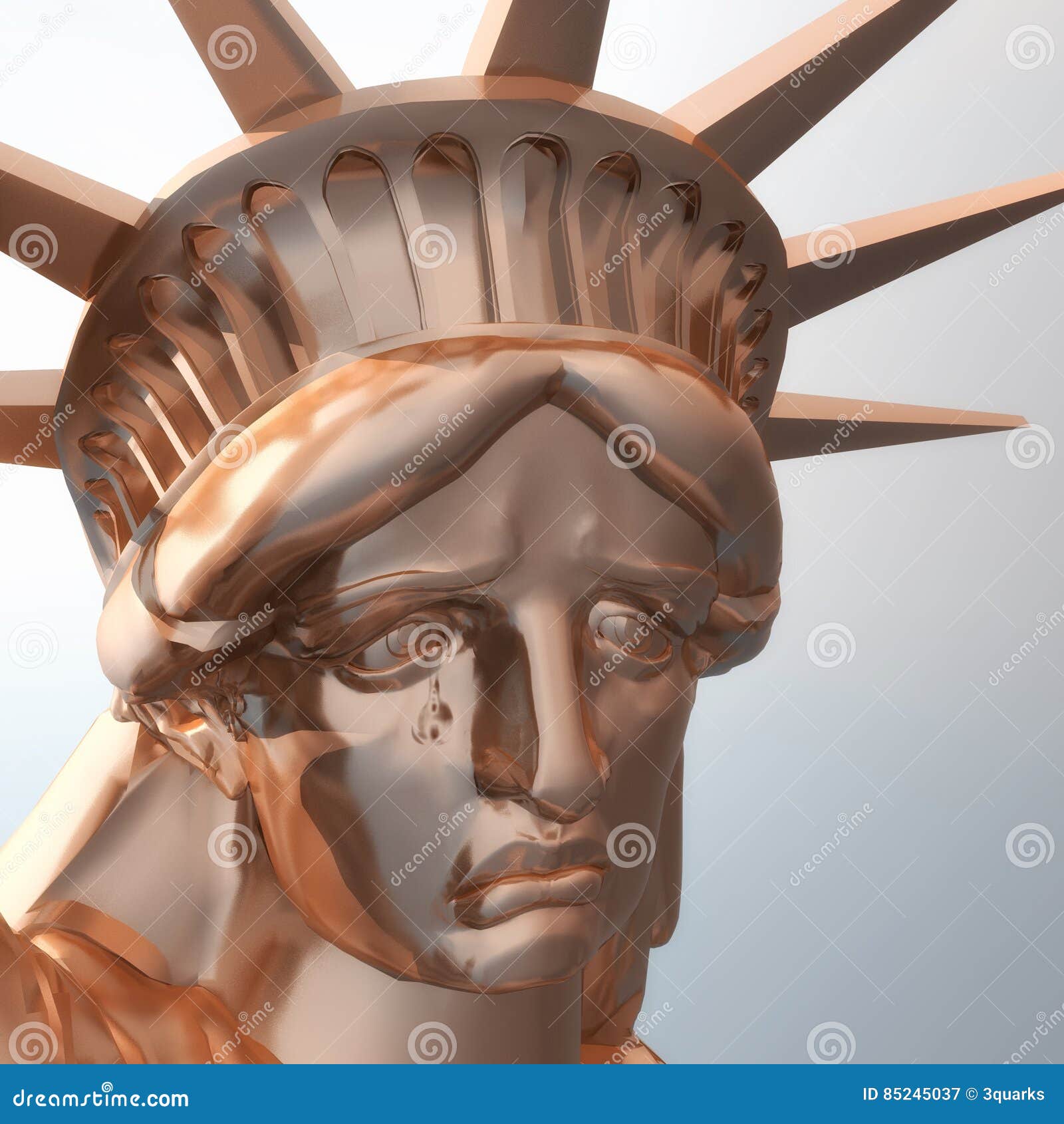 3D Rendering Of A Statue Of A Warrior Leaning On A Sword Stock Photo ...