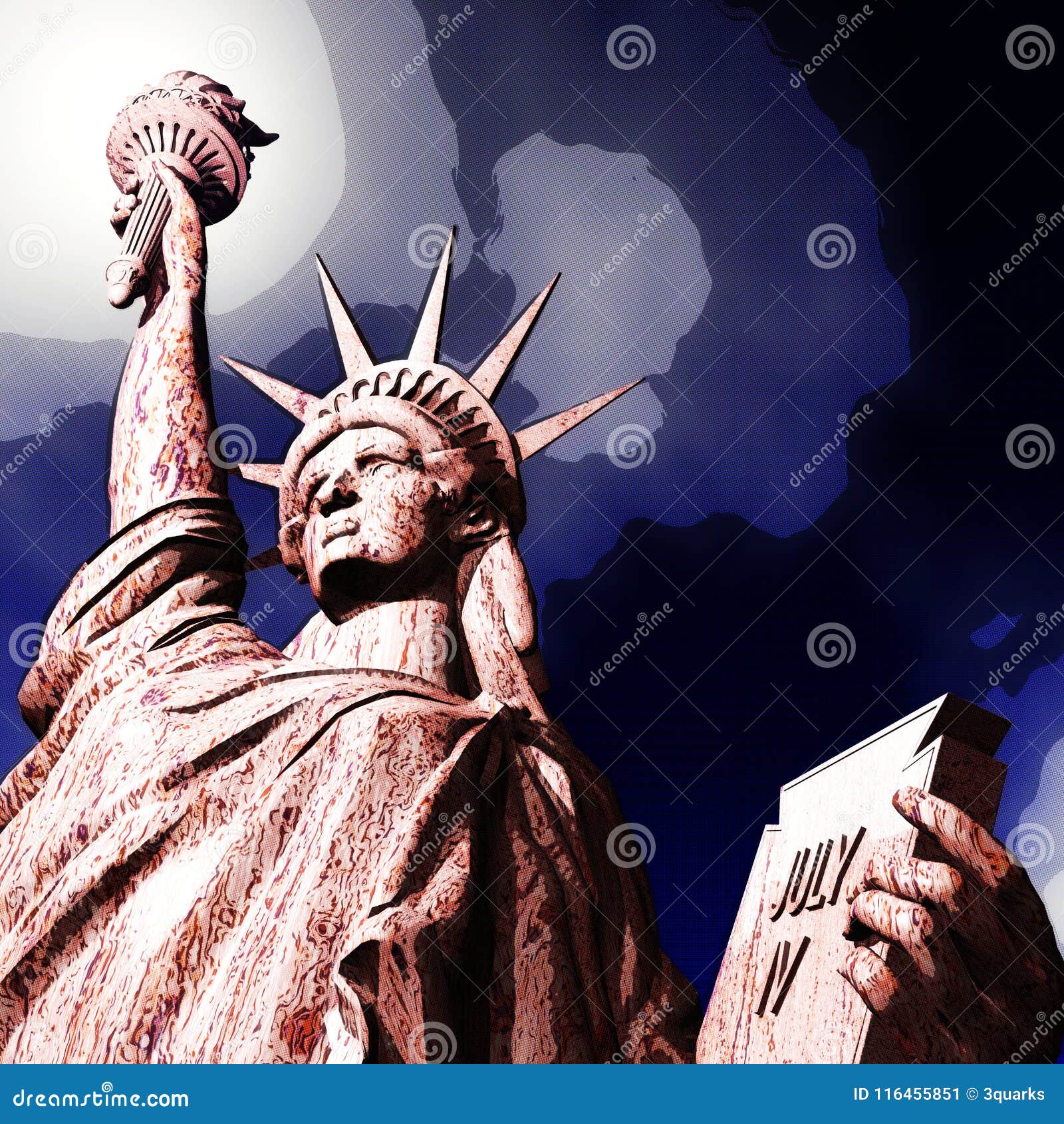 3D Rendering Of A Statue Of A Warrior Leaning On A Sword Stock Photo ...