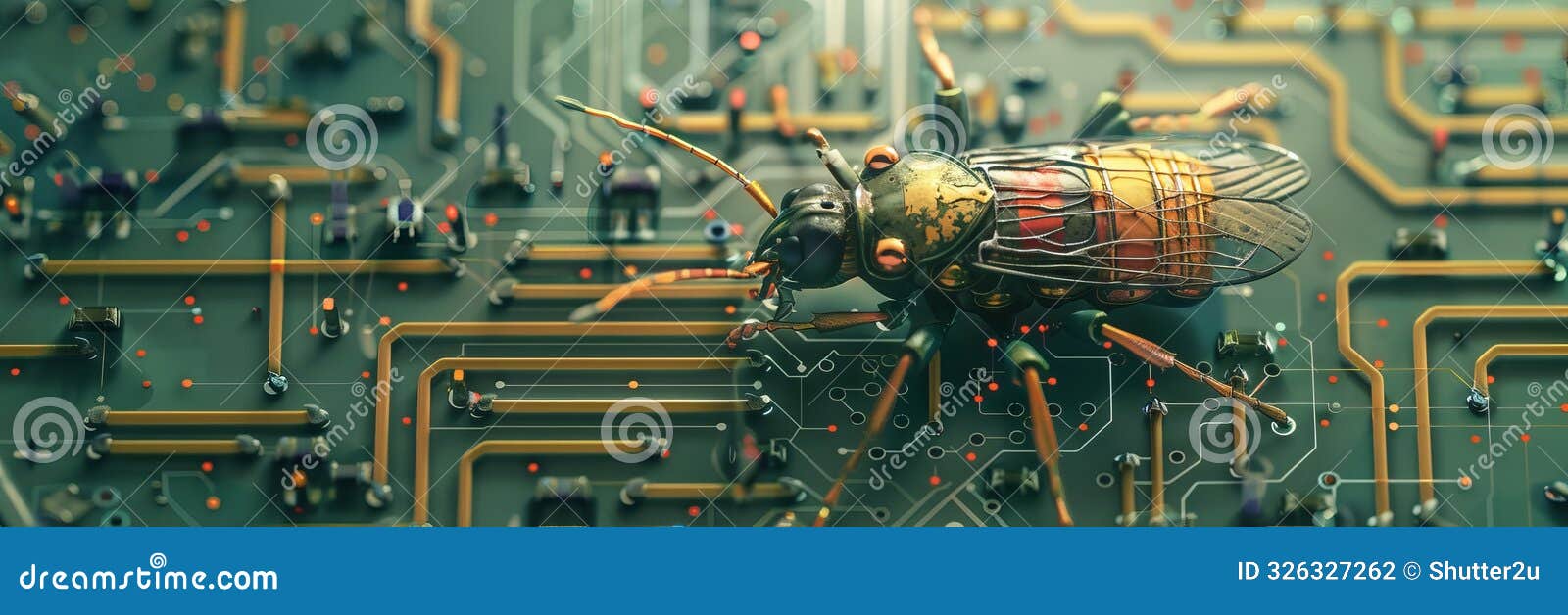 A Digital Rendering of a Tiny Mechanical Insect Trapped Inside a ...