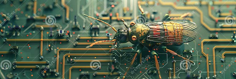A Digital Rendering of a Tiny Mechanical Insect Trapped Inside a ...