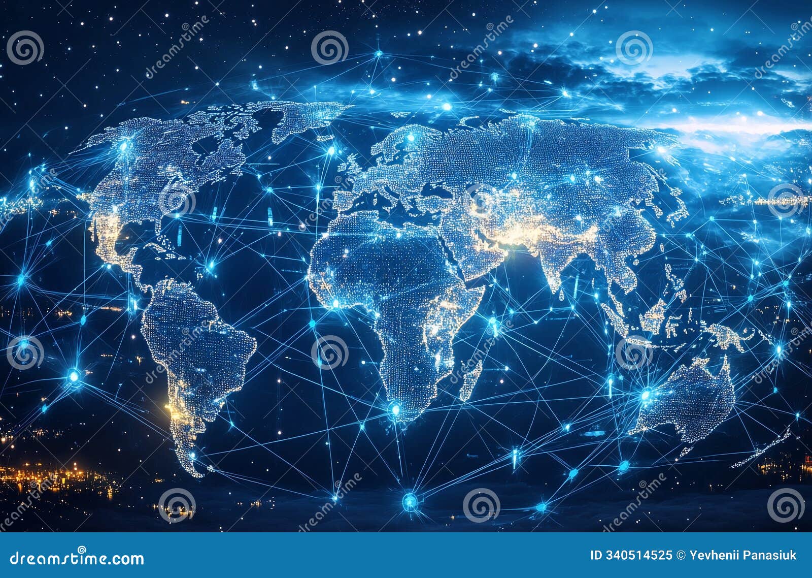 A World Map Showing the Interconnectedness of the Planet Stock ...