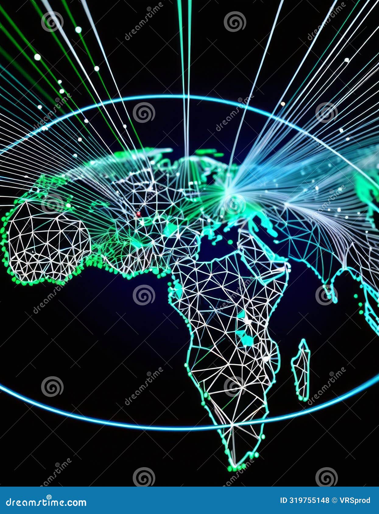 Digital World Map with Network Connections Stock Photo - Image of ...