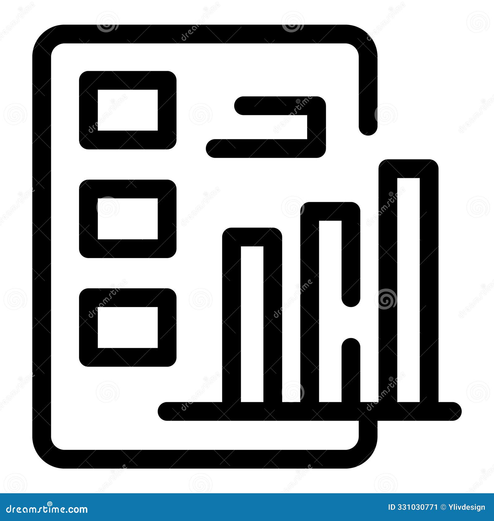 Digital Report with Growing Bar Chart Analytics Icon Stock Illustration ...