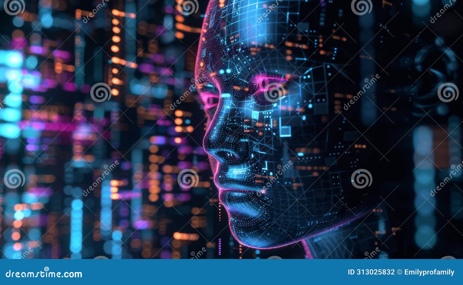 Digital Representation of AI with Human Features Amidst Data Streams ...