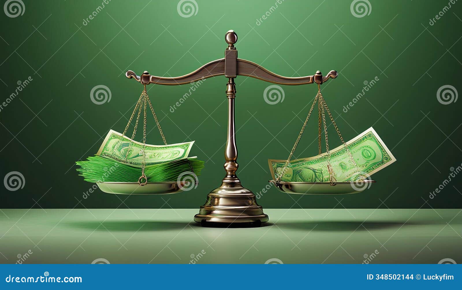 Digital Representation of Balanced Scale, One Side Filled with Green ...