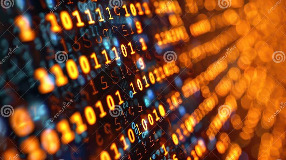 A Digital Representation of Binary Code in Glowing Colors, Symbolizing Data and Technology Stock ...