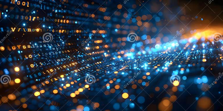 Digital Representation of Blue Code on a Computer Screen: Symbolizing Software Development and ...