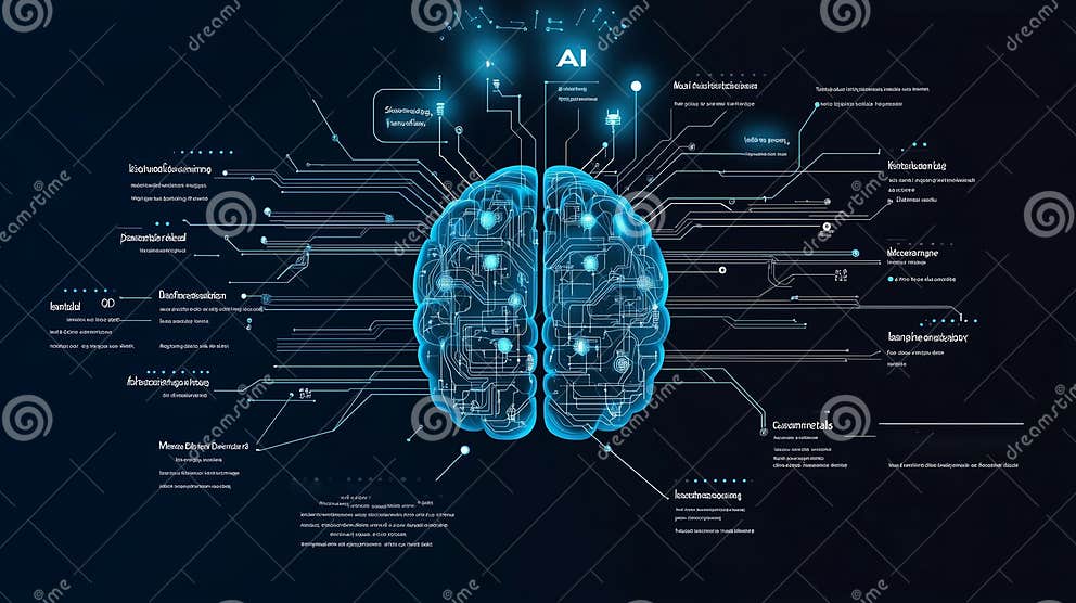 A Digital Representation of a Brain Illustrating Artificial ...