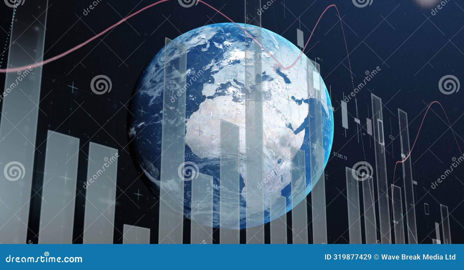 A Digital Representation Of Earth With Data Charts And Graphs Overlaying Globe Royalty-Free ...