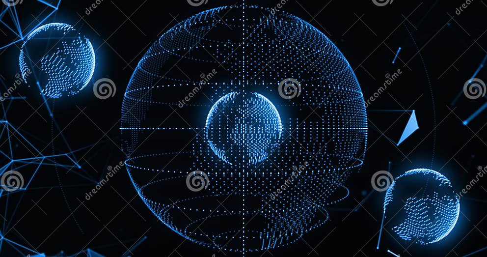 A Digital Representation of Earth with Interconnected Points and Lines ...
