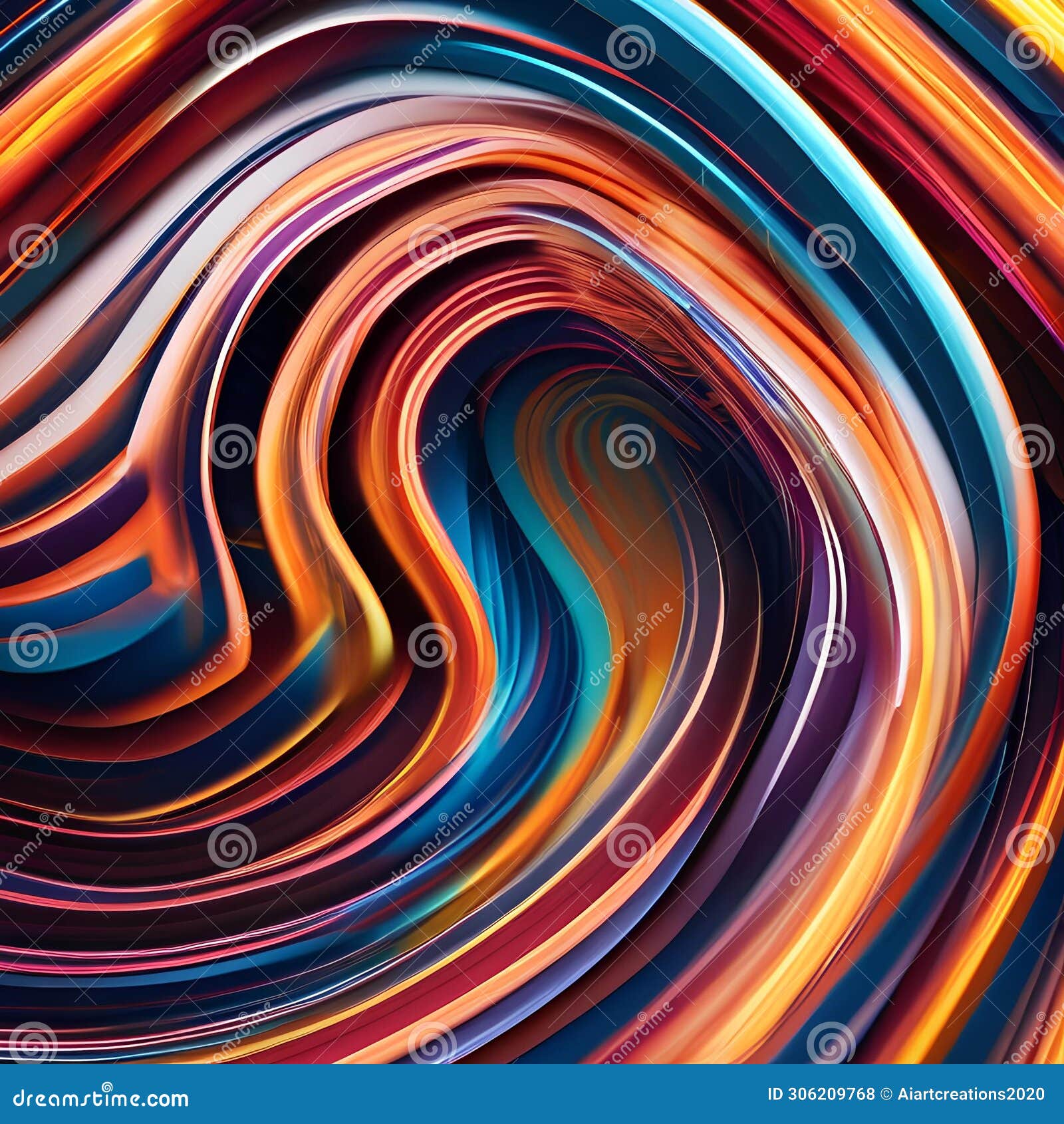 A Digital Representation of Energy Waves in a Vibrant and Abstract ...