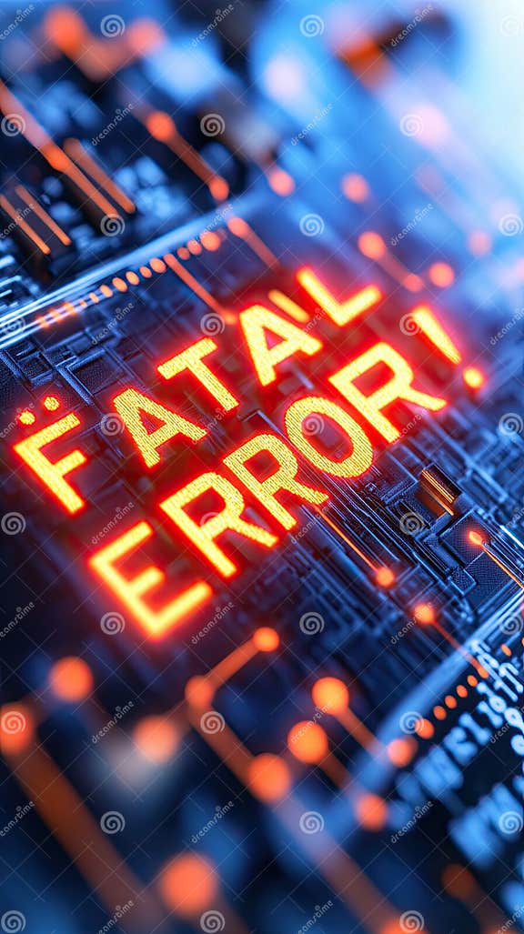 Digital Representation of a Fatal Error Message Displayed on a ...