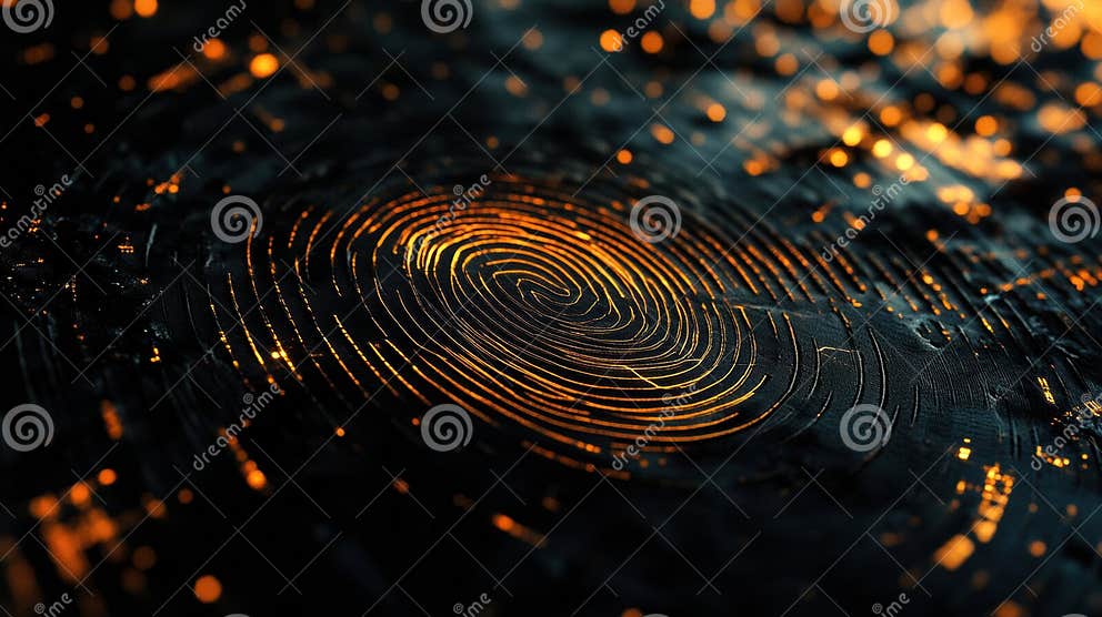 Digital Fingerprint Graphic with Vibrant Orange Details and Ample Copy ...
