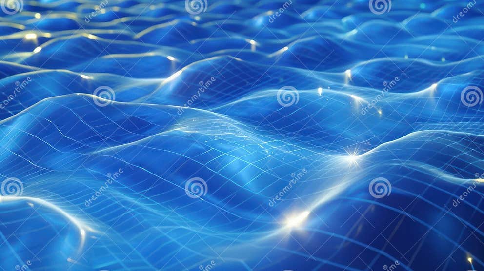 A Digital Representation of Flowing Water with a Grid Pattern and ...