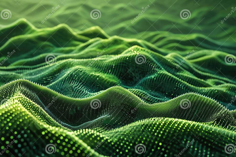 A Digital Representation of a Green, Undulating Landscape with a ...