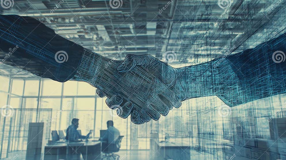 A Digital Representation of a Handshake Symbolizing Partnership and ...