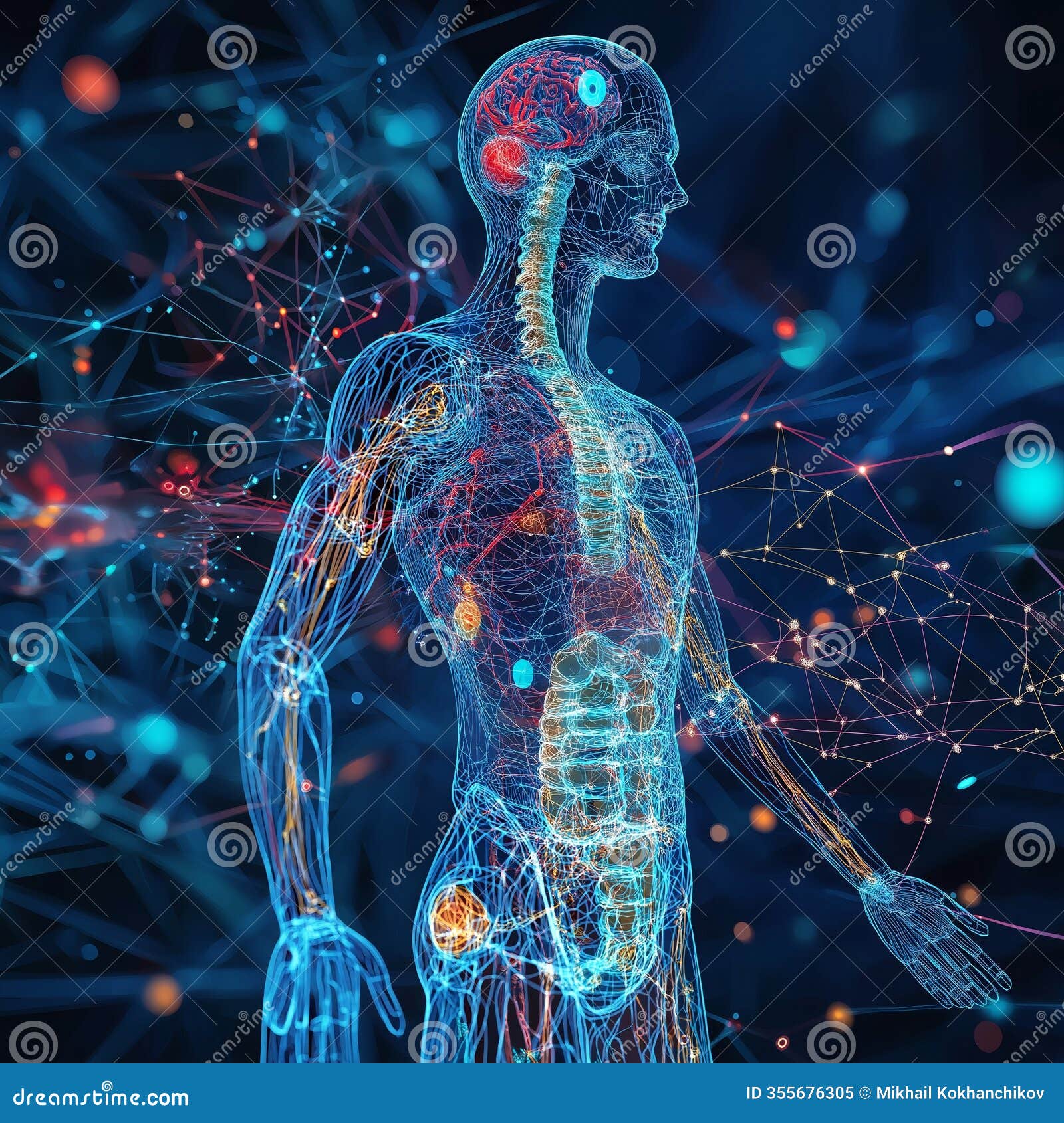 Digital Representation of Human Body Stock Image - Image of generated ...