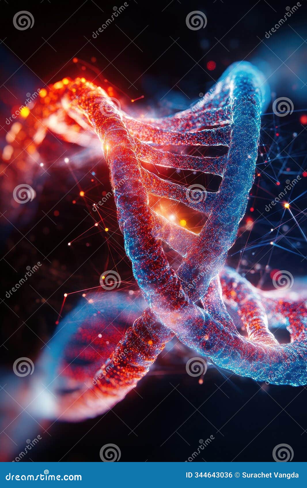 Digital Representation of Human DNA Strands Stock Illustration ...