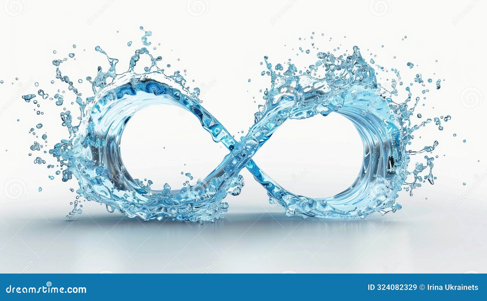 Abstract Infinity Symbol Made of Water Splashes. this is a Digital ...