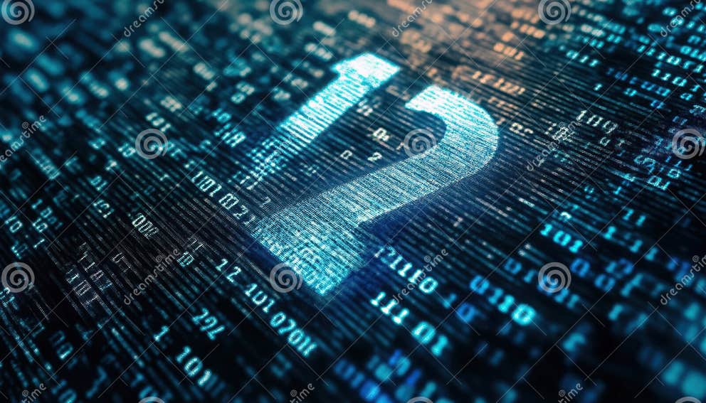 Digital Representation of the Number Twelve Amidst Flowing Binary Code ...